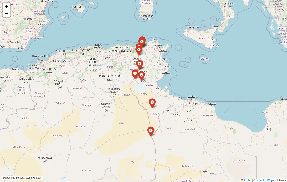 Border Crossings In Algeria - Border Crossing Hub